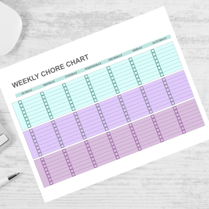Family Chore Chart | Kids Chore Chart | PDF | Easy to Use ...