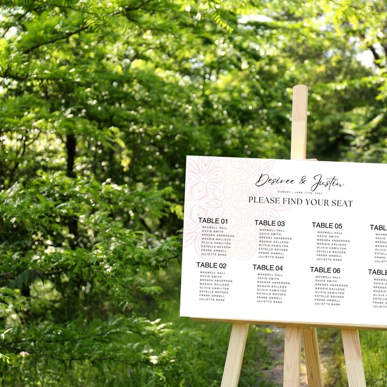 Wedding Seating Chart | Seating Chart | Seating Template | Editable ...