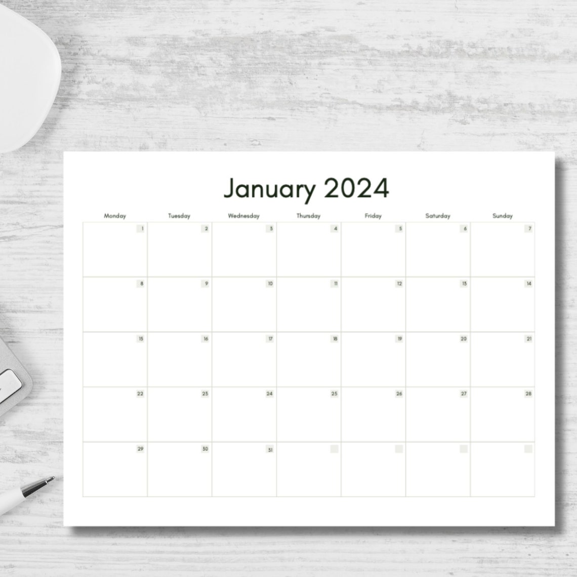 Blank Calender 2024 Calender 2024 Monthly Calendar Printable Calendar ...