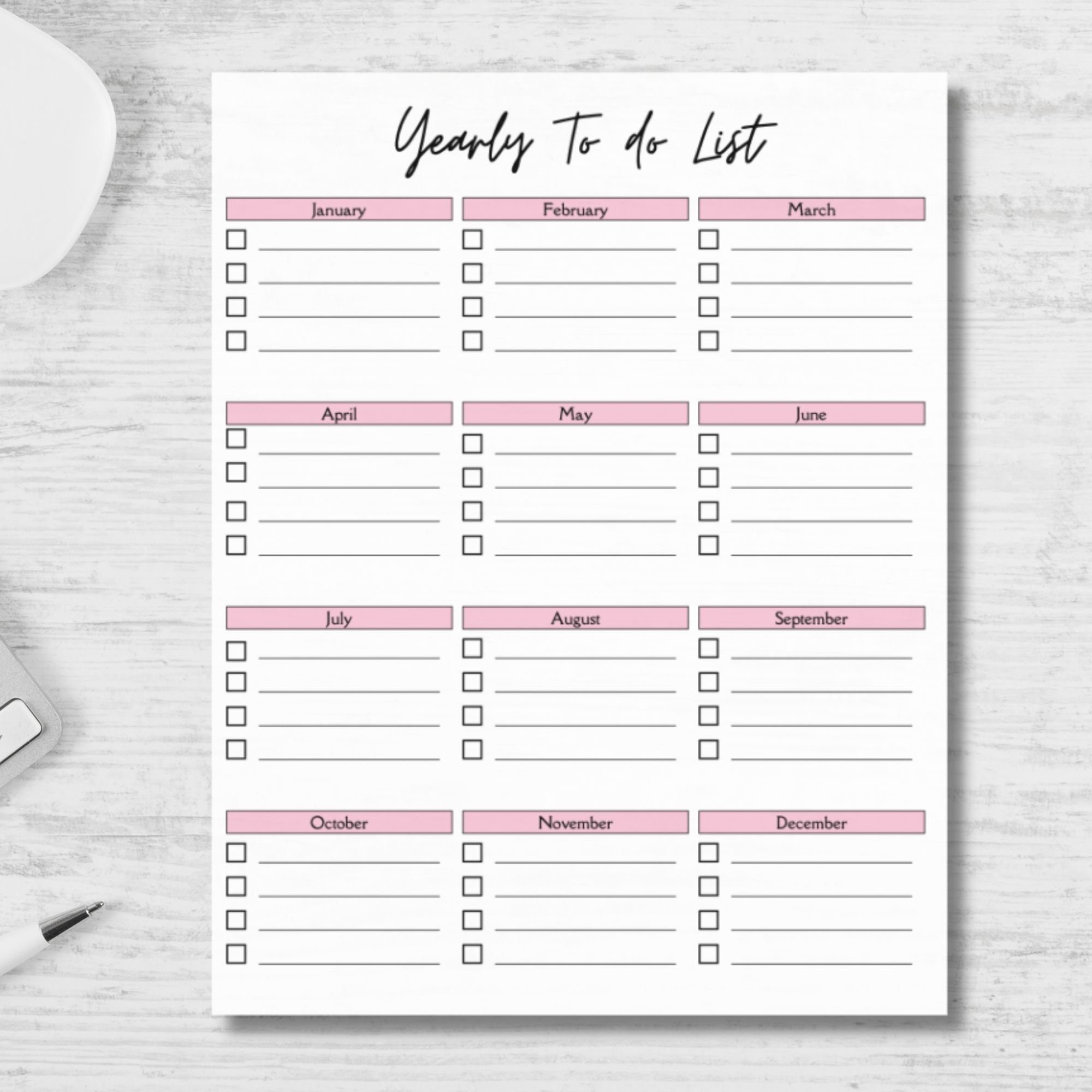 Vision Board Template 2024 Bucket List 12 Templates 5 Yr Goals Annual ...