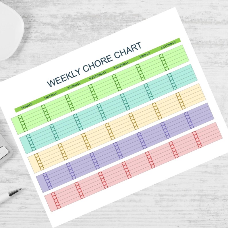 Chore Chart | Kids Chore Chart | Responsibility Chart | PDF & Fillable ...