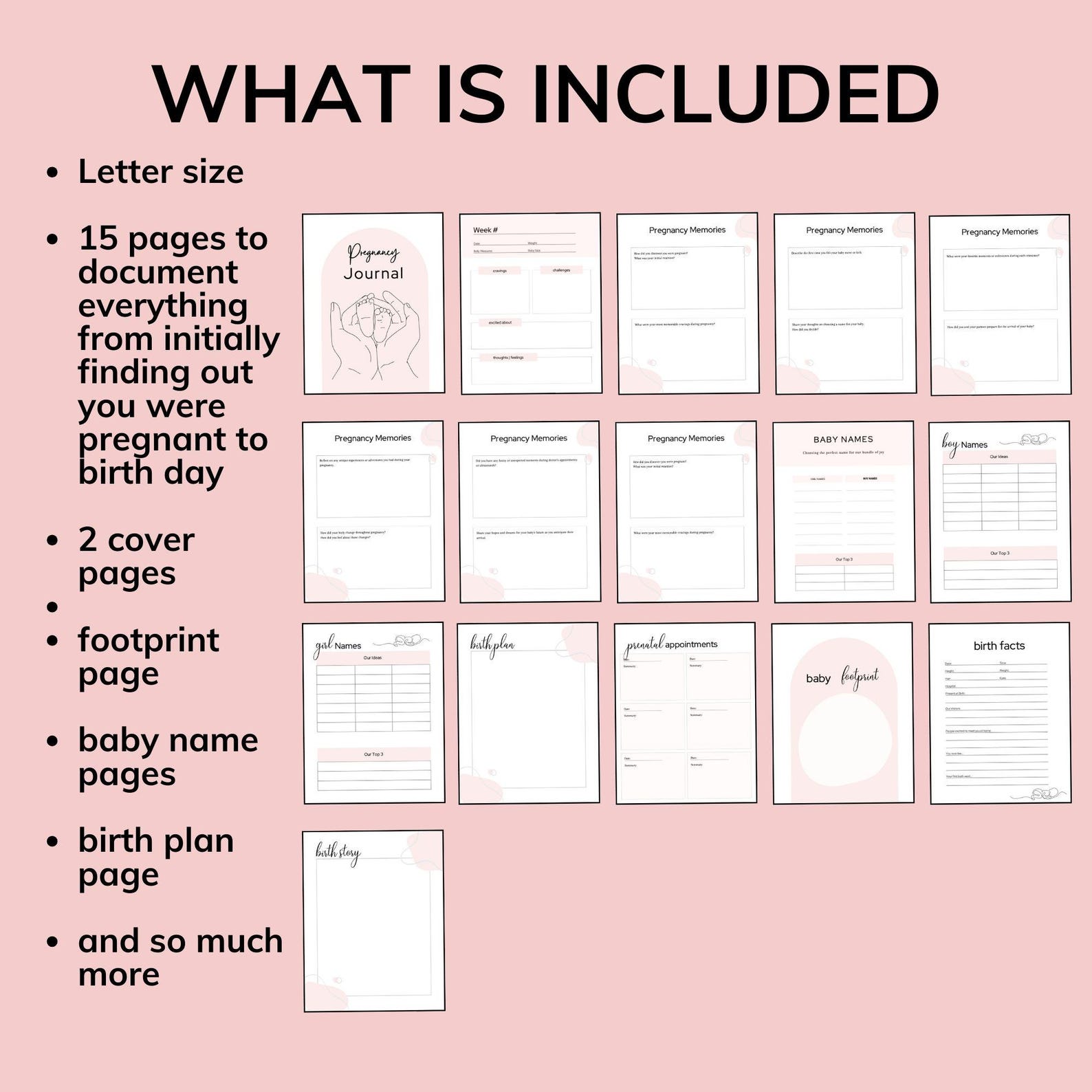 Pregnancy Journal | Pregnancy Planner | Tracker | Fillable PDF | Easy ...