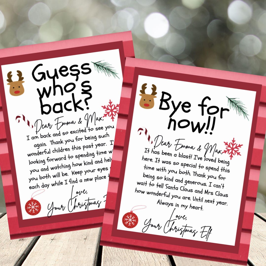 Editable Elf Letters Hello & Goodbye Return Letters Editable in Canva ...