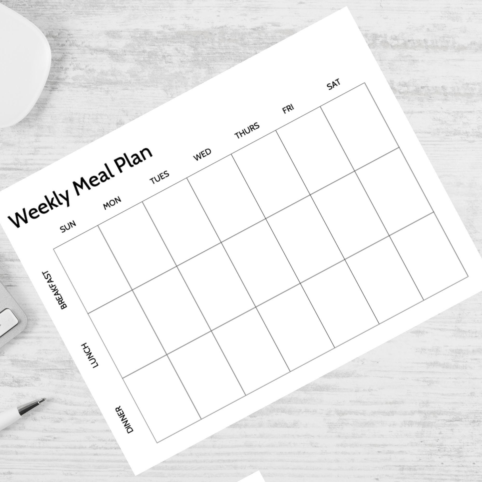 Weekly Meal Plan | Printable Weekly Meal Planner | Weekly Meal Planning | PDF & Fillable PDF ...