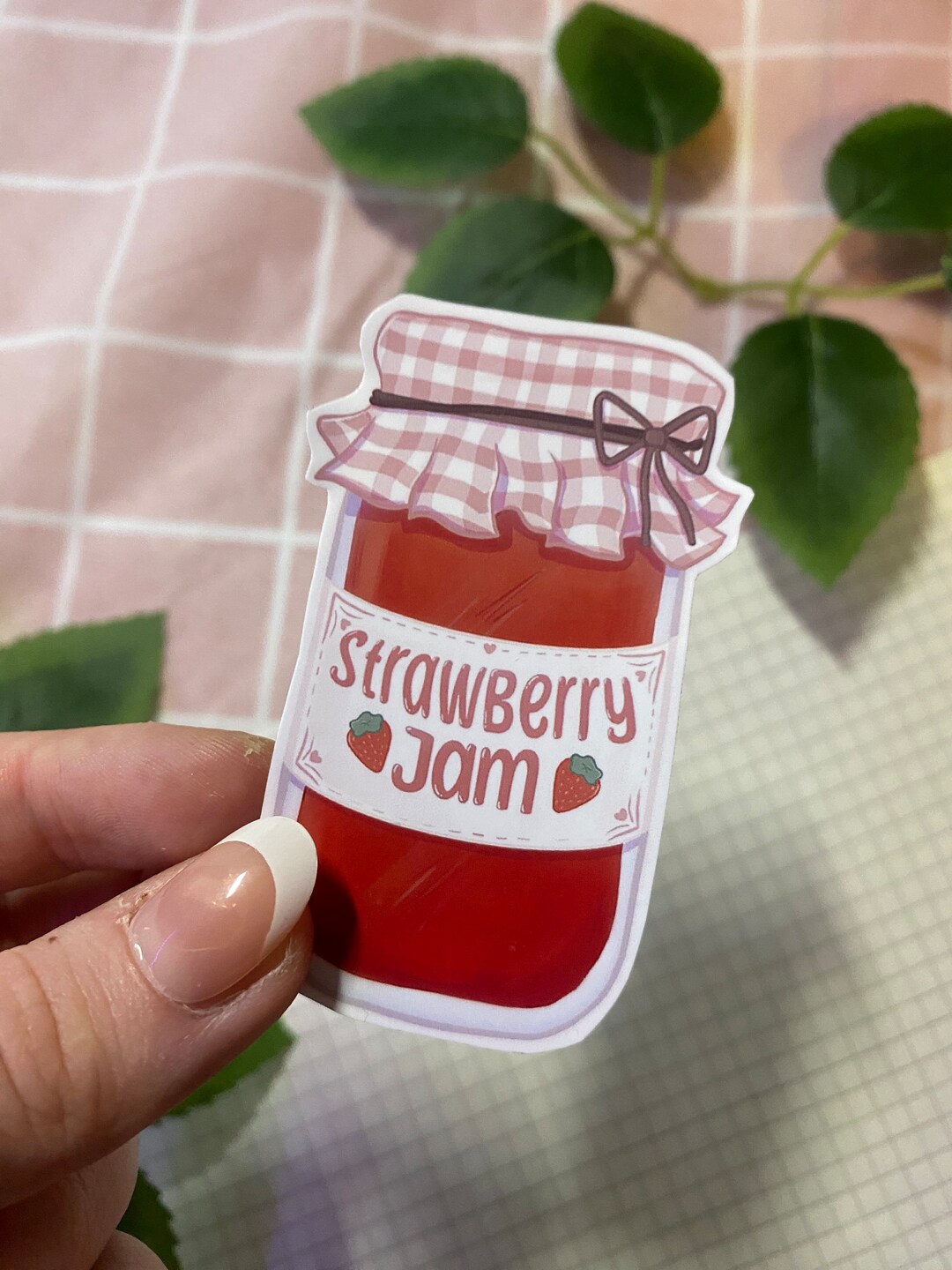Strawberry Jam Sticker | Cute Cottagecore Sticker | Aesthetic Jam ...