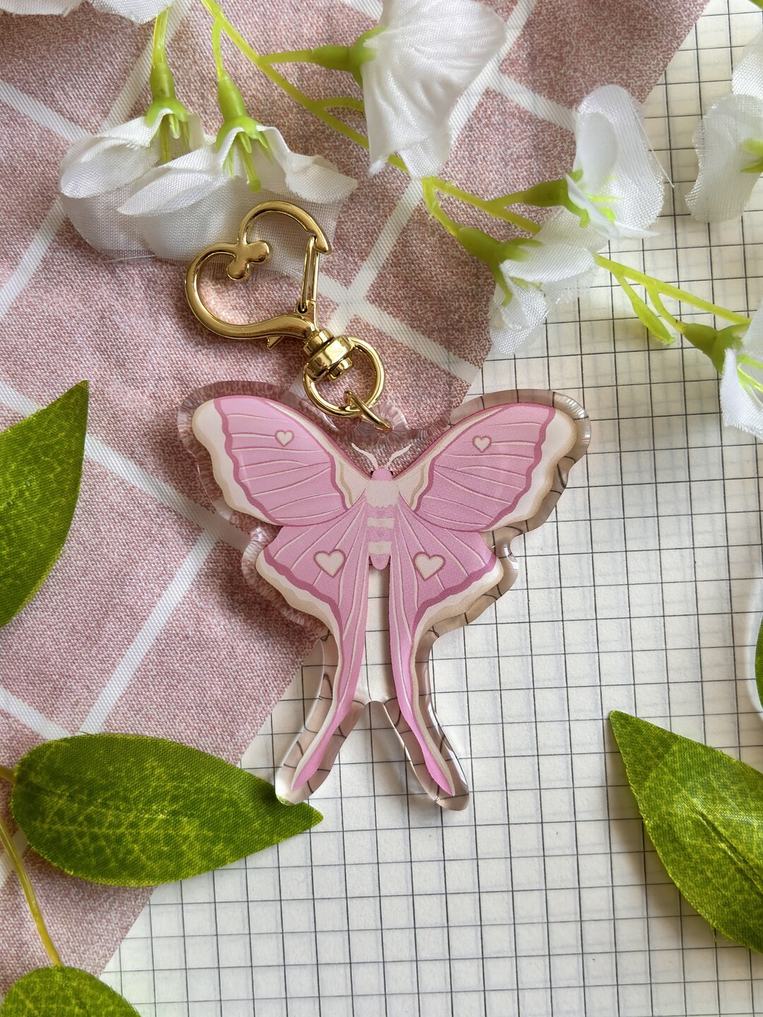 Cute Moth Charm / Pink Moth Charm / Witchore / Cottagecore / Moth ...