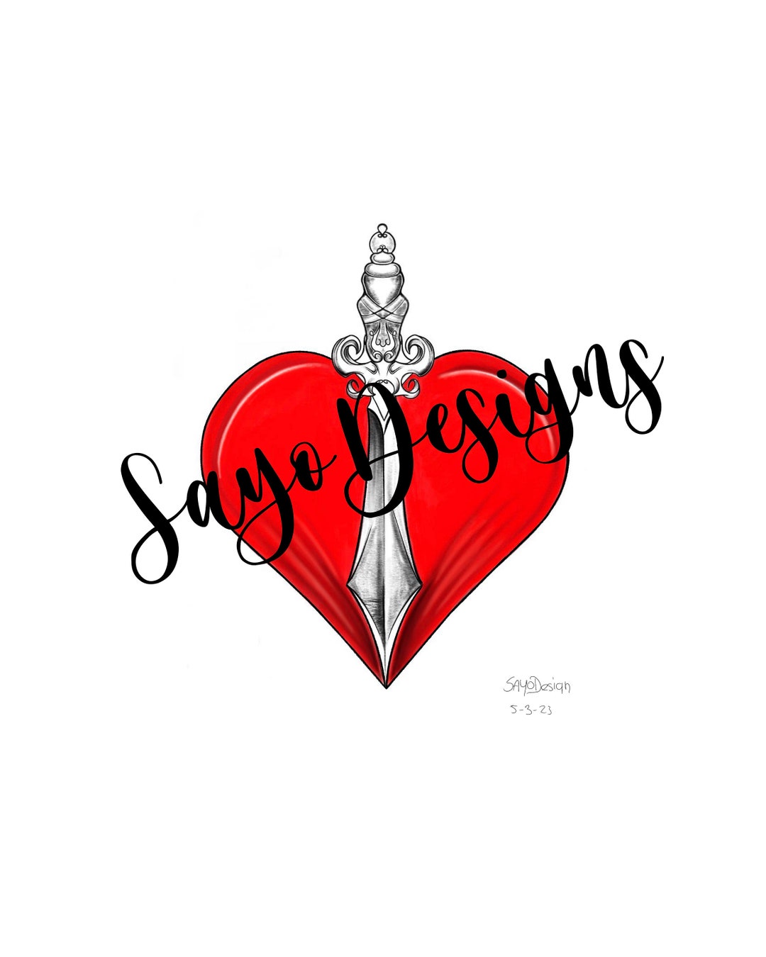 Digital Print Tattoo Drawing - Etsy