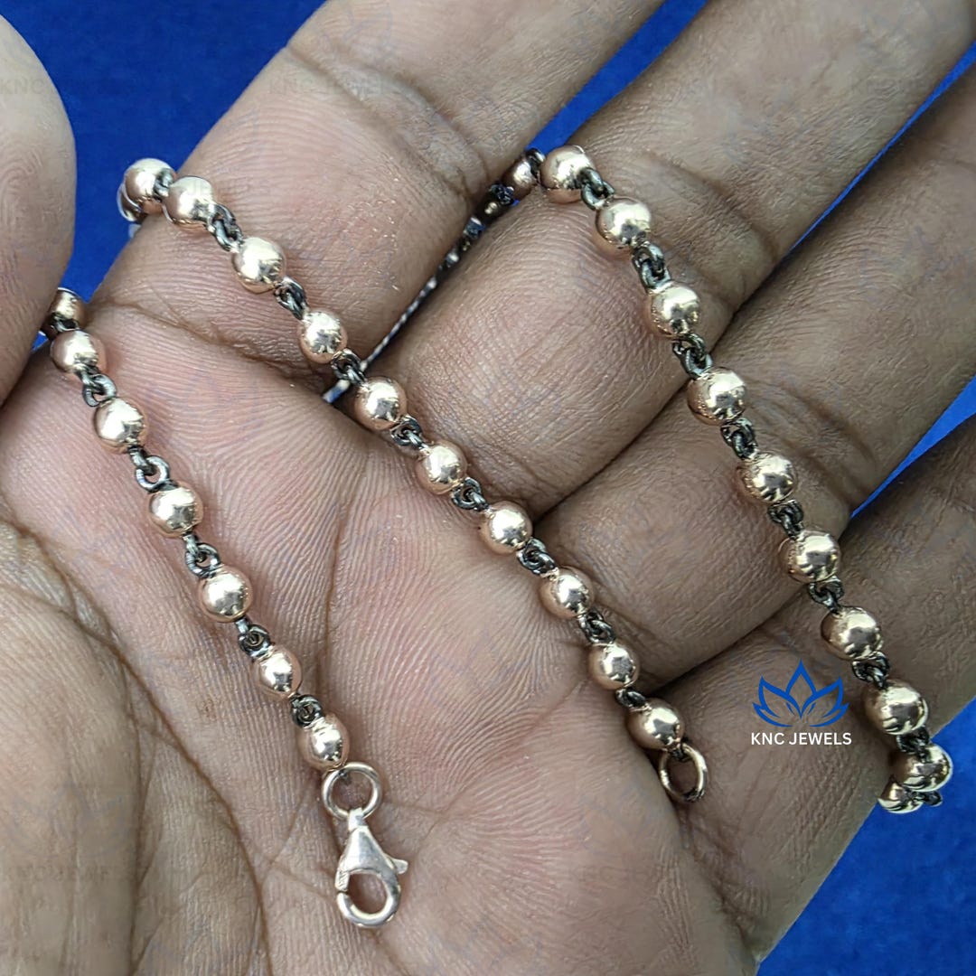 Edwardian Ball N Chain, Victorian Style Georgian Necklace, Blackened ...