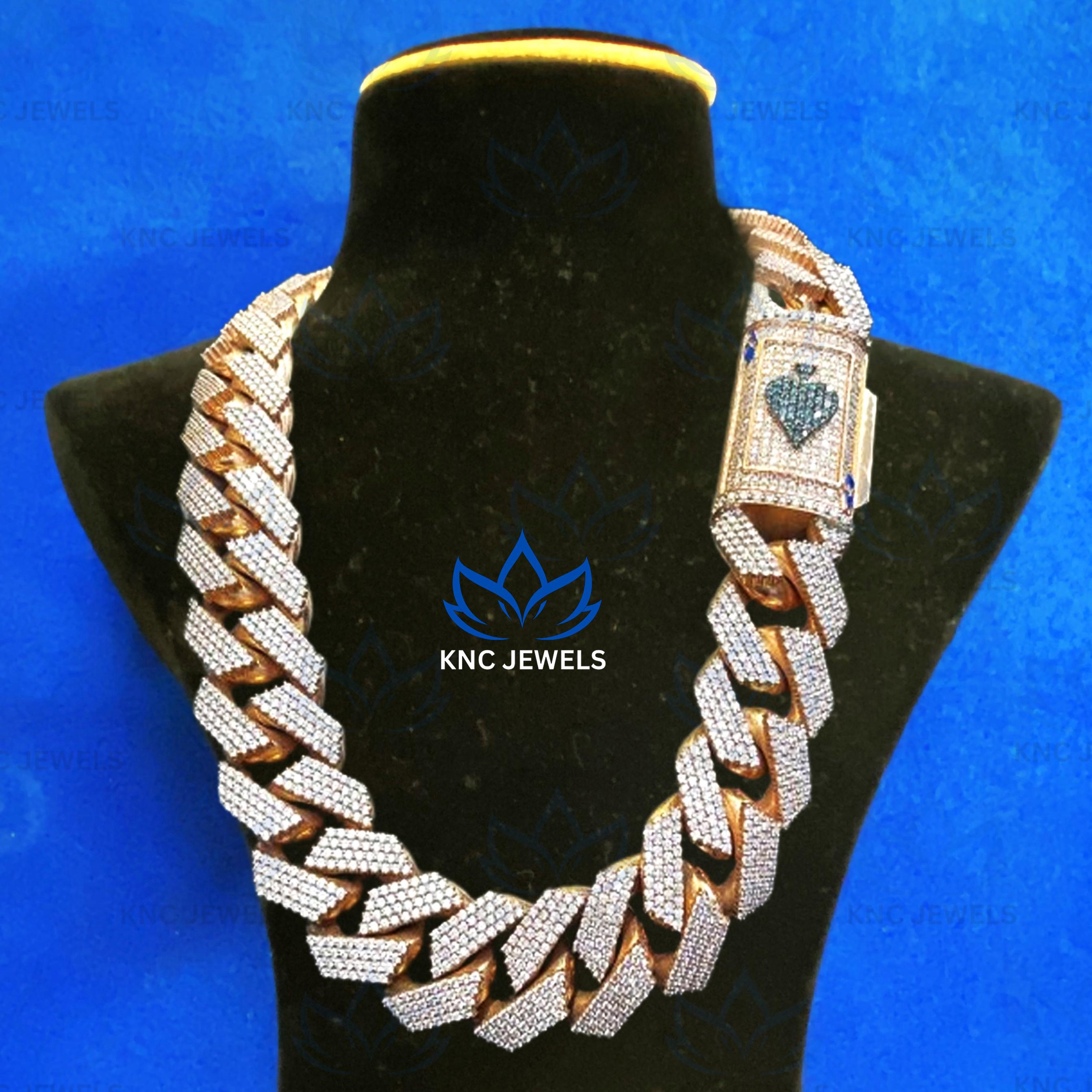 Men Moissanite Hip Hop Rapper Necklace Best Iced Out Miami Cuban Chain ...