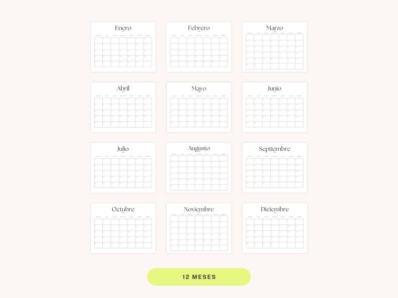 2025 Spanish Printable Calendar | Calendario Español | Moderno ...