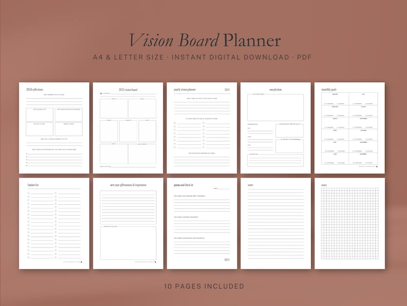 2025 Vision Board | Printable Vision Board Journal | Vision Board ...
