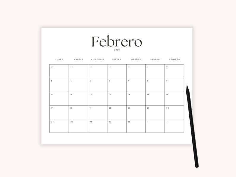 2025 Spanish Printable Calendar | Calendario Español | Moderno ...