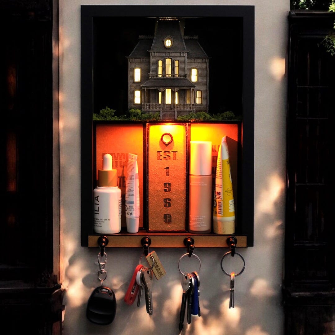 Psycho Movie Bates House Diorama Framed Key & Jewelry Holder With ...
