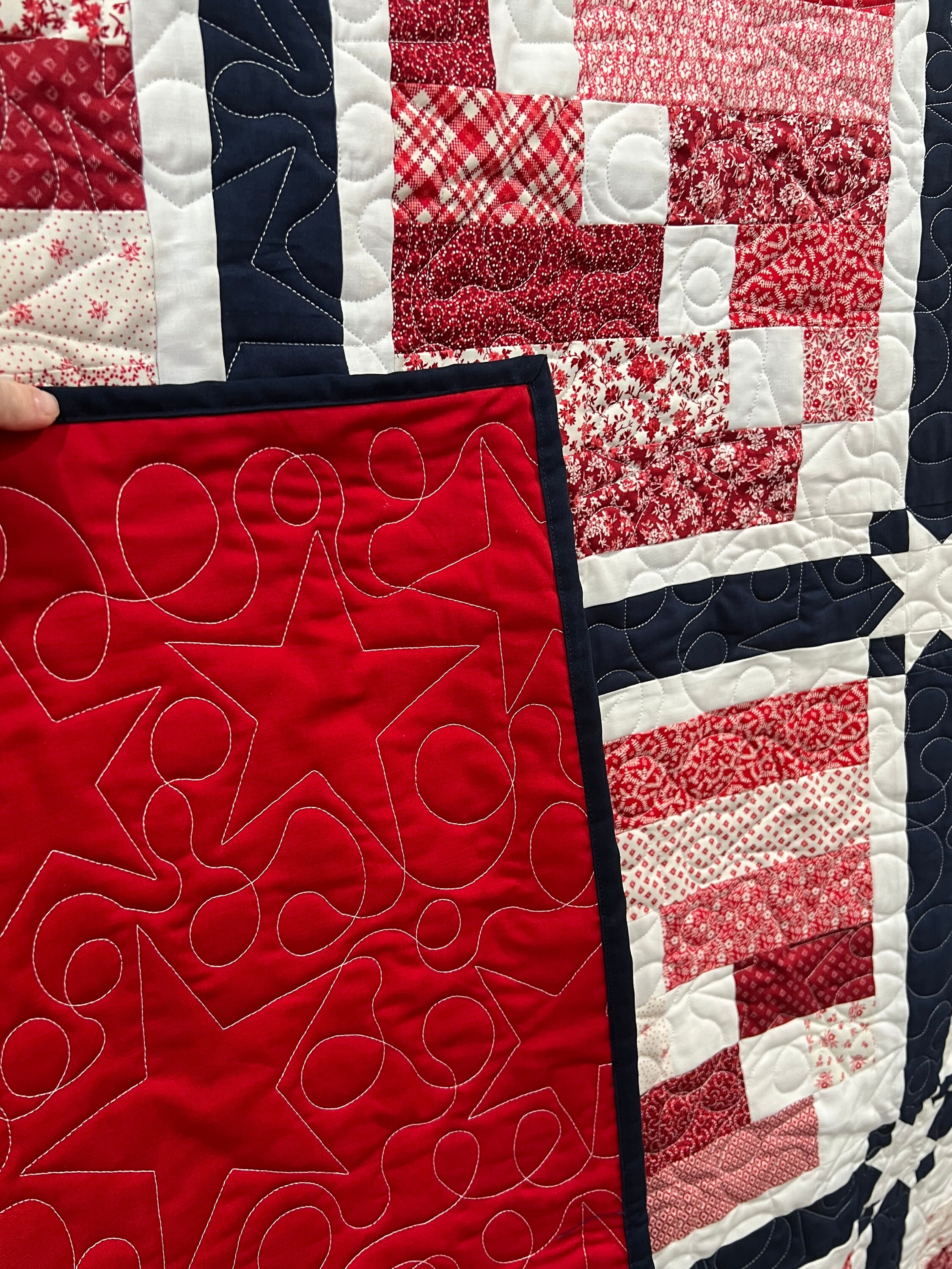 Red, White and Blue Star Quilt - Etsy