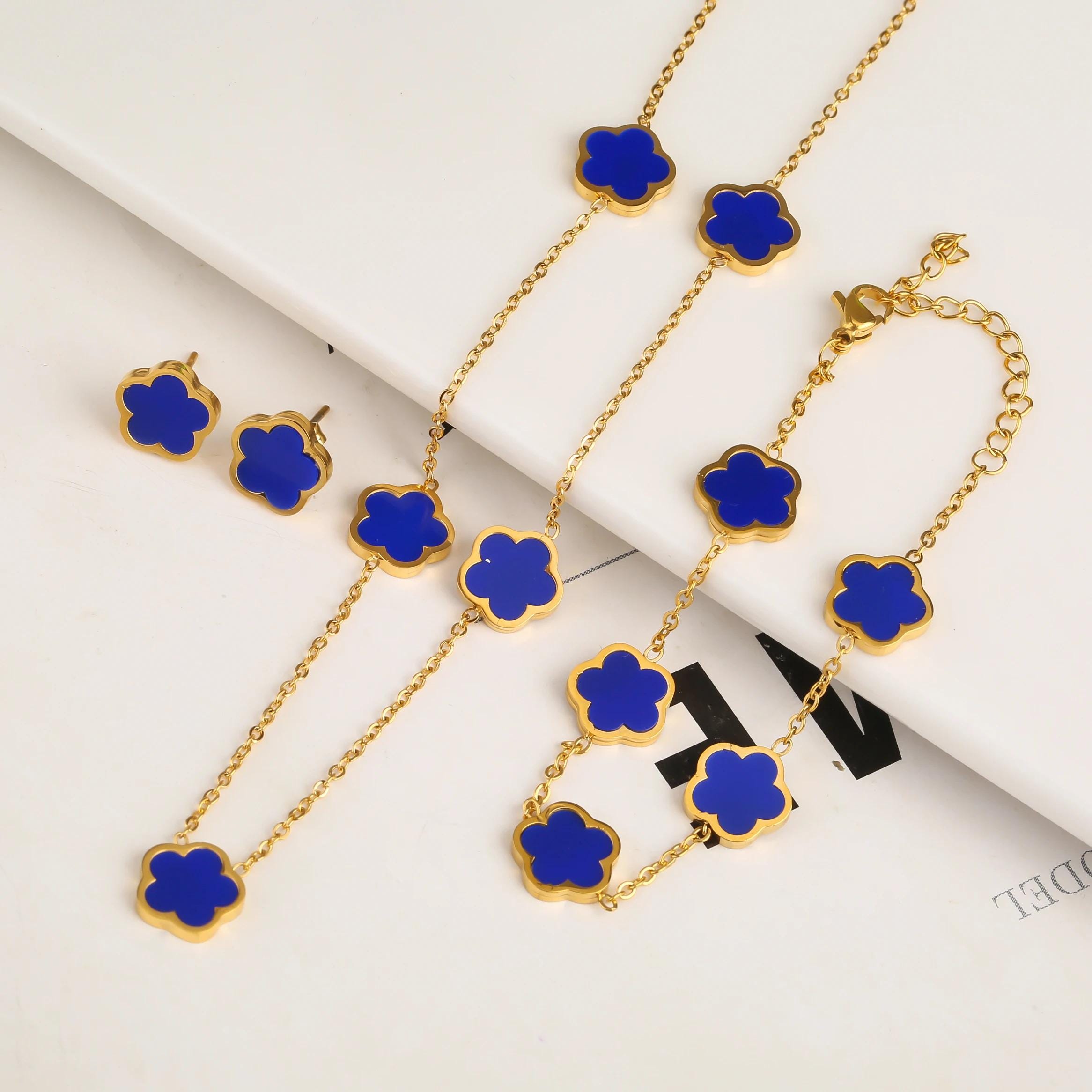 Clover Jewelry Set | Stainless Steel Non-fading Minimalist Pendant ...