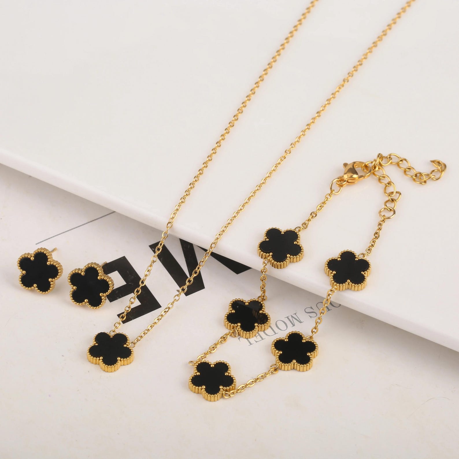 Clover Jewelry Set | Stainless Steel Non-fading Minimalist Pendant ...