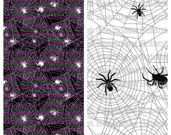 Spiders and Webs Seamless Surface Pattern, Digital Download Repeatable ...