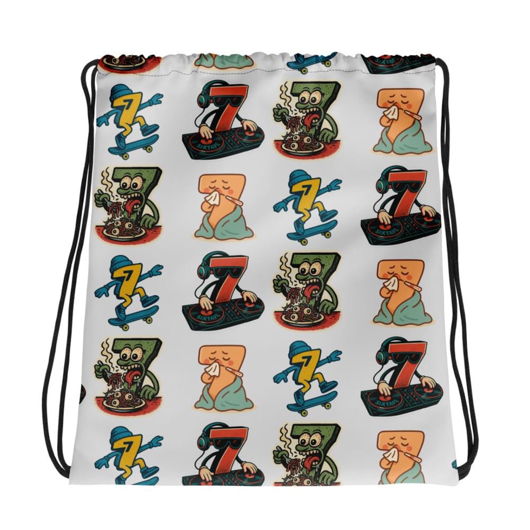 The Sick Sevens - Funny 6 7 Meme Drawstring Bag - Etsy