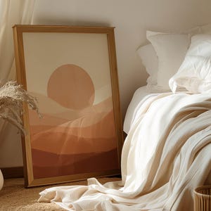 Sunset Desert Landscape Wall Art, Digital Download Terracotta Boho Wall ...