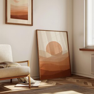 Sunset Desert Landscape Wall Art, Digital Download Terracotta Boho Wall ...