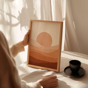 Sunset Desert Landscape Wall Art, Digital Download Terracotta Boho Wall ...