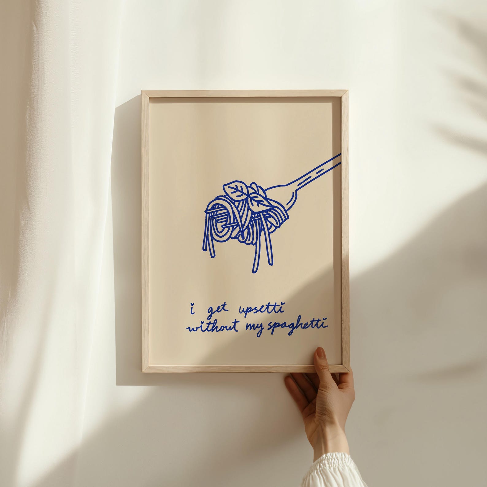Blue Upsetti Spaghetti Wall Art, Digital Download Handwritten Pasta ...