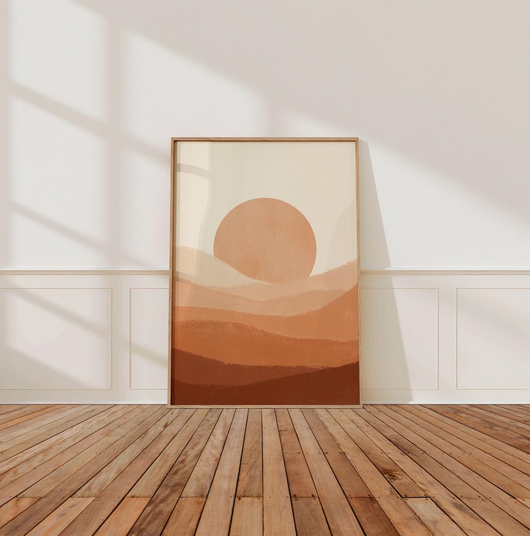 Sunset Desert Landscape Wall Art, Digital Download Terracotta Boho Wall ...