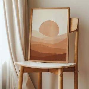 Sunset Desert Landscape Wall Art, Digital Download Terracotta Boho Wall ...
