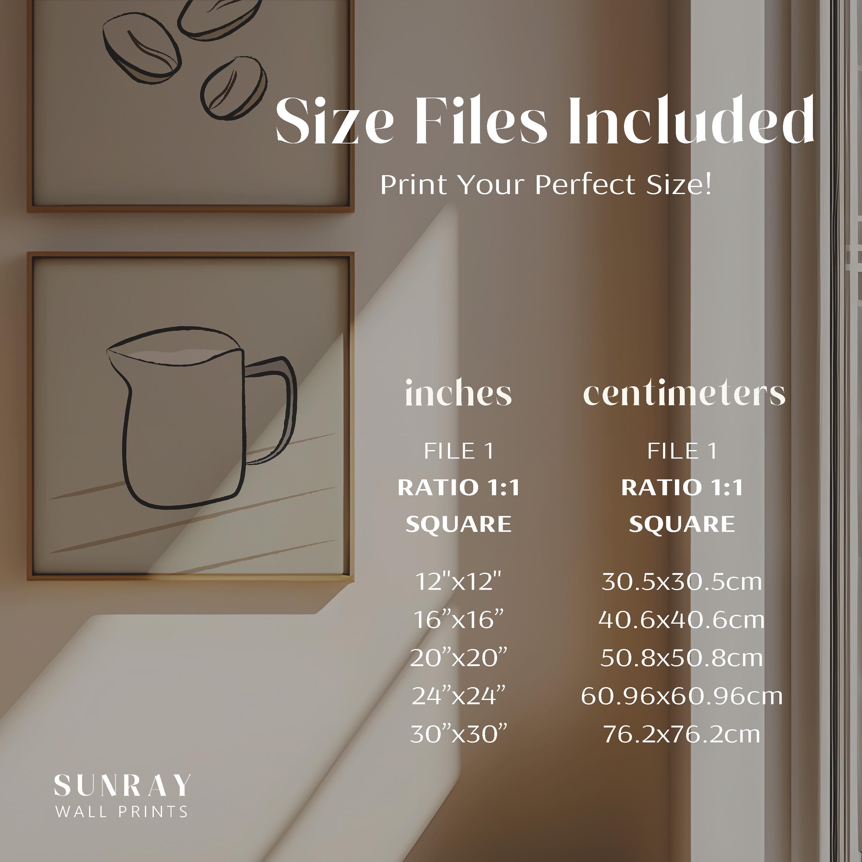 Milk Pitcher Square Wall Art Printable, Minimalist Black Beige Line Art ...