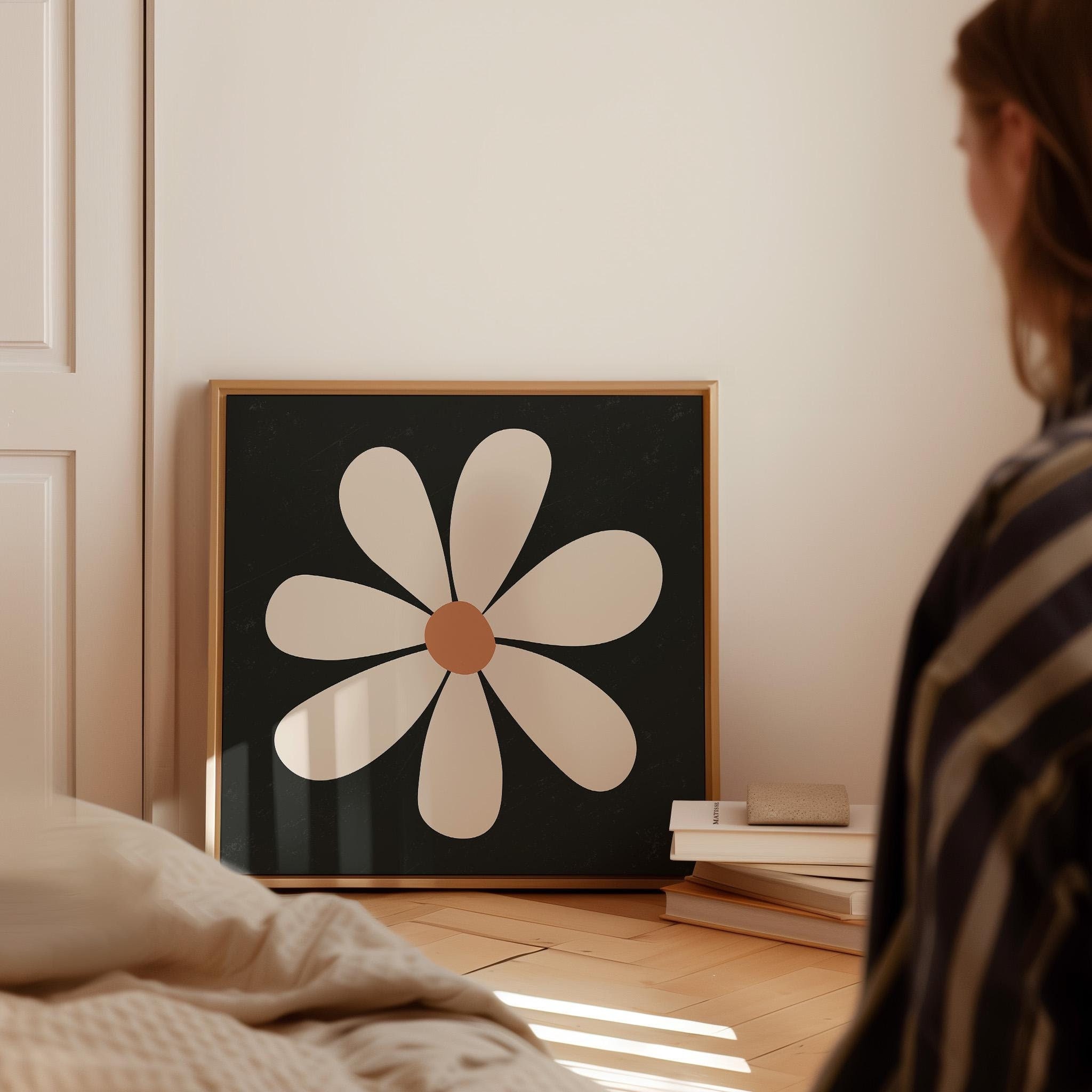 Mid Century Modern Daisy Art Print Printable Artwork Square Prints ...