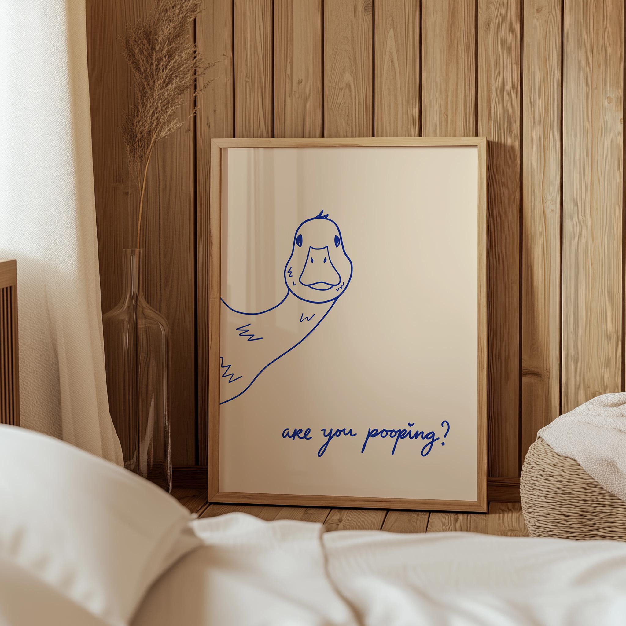 Are You Pooping Duck Toilet Art Print • Funny Bathroom Duck Poster ...