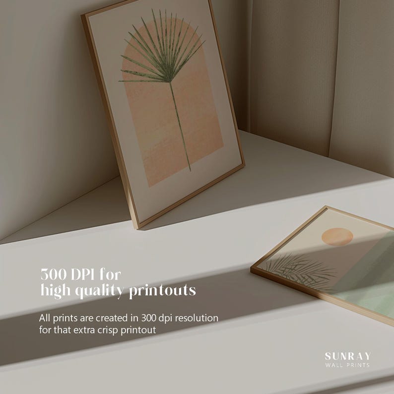 Palm Leaf Boho Wall Print | Digital Download | Tropical Summer Art Prints | Minimalist Wall ...