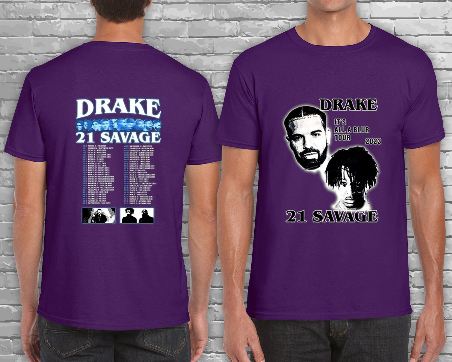 Drake 21 Savage Tour Shirt, Drake It'S All A Blur Tour 2023 Shirt sold ...