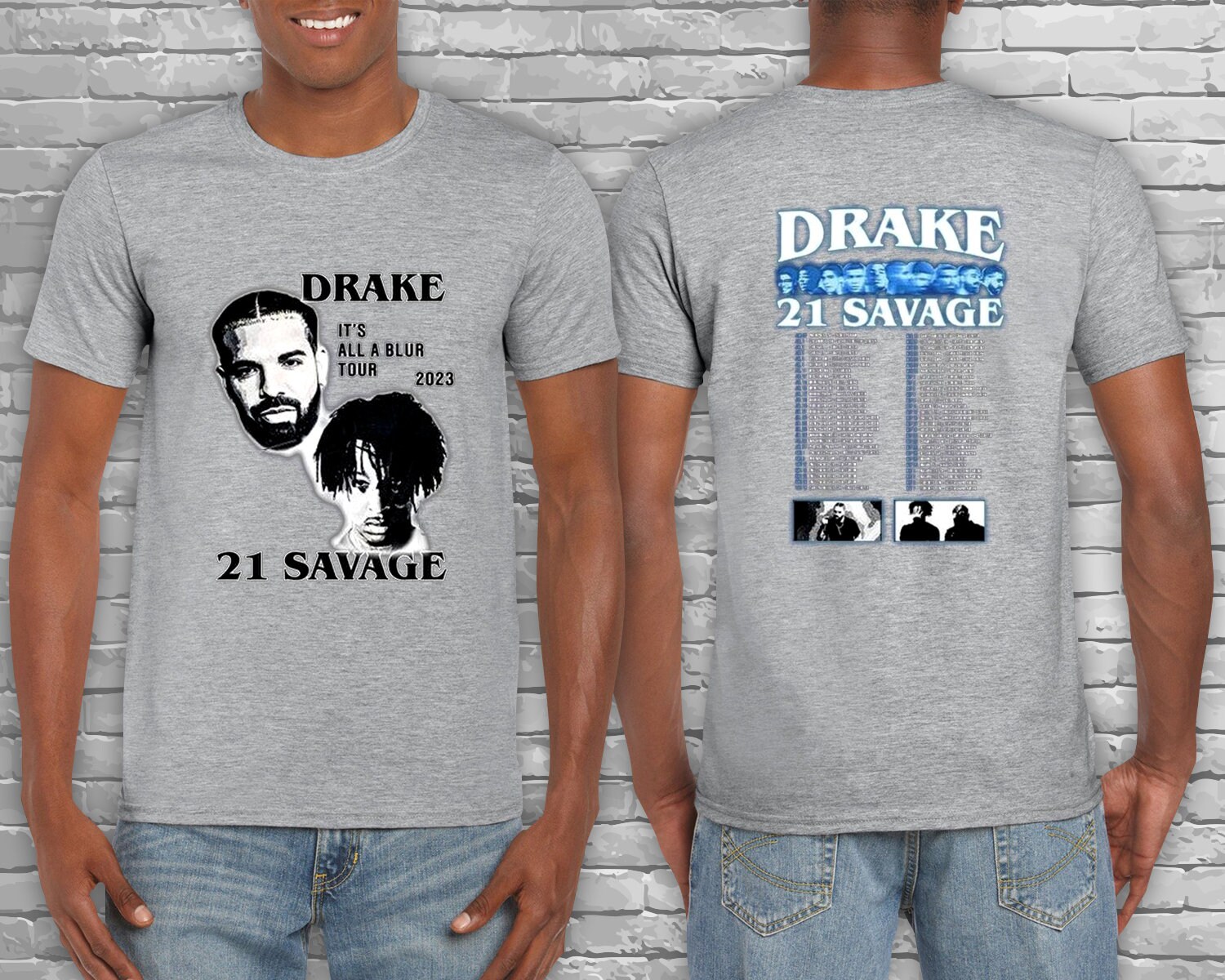 Drake 21 Savage Tour Shirt, Drake It'S All A Blur Tour 2023 Shirt sold ...