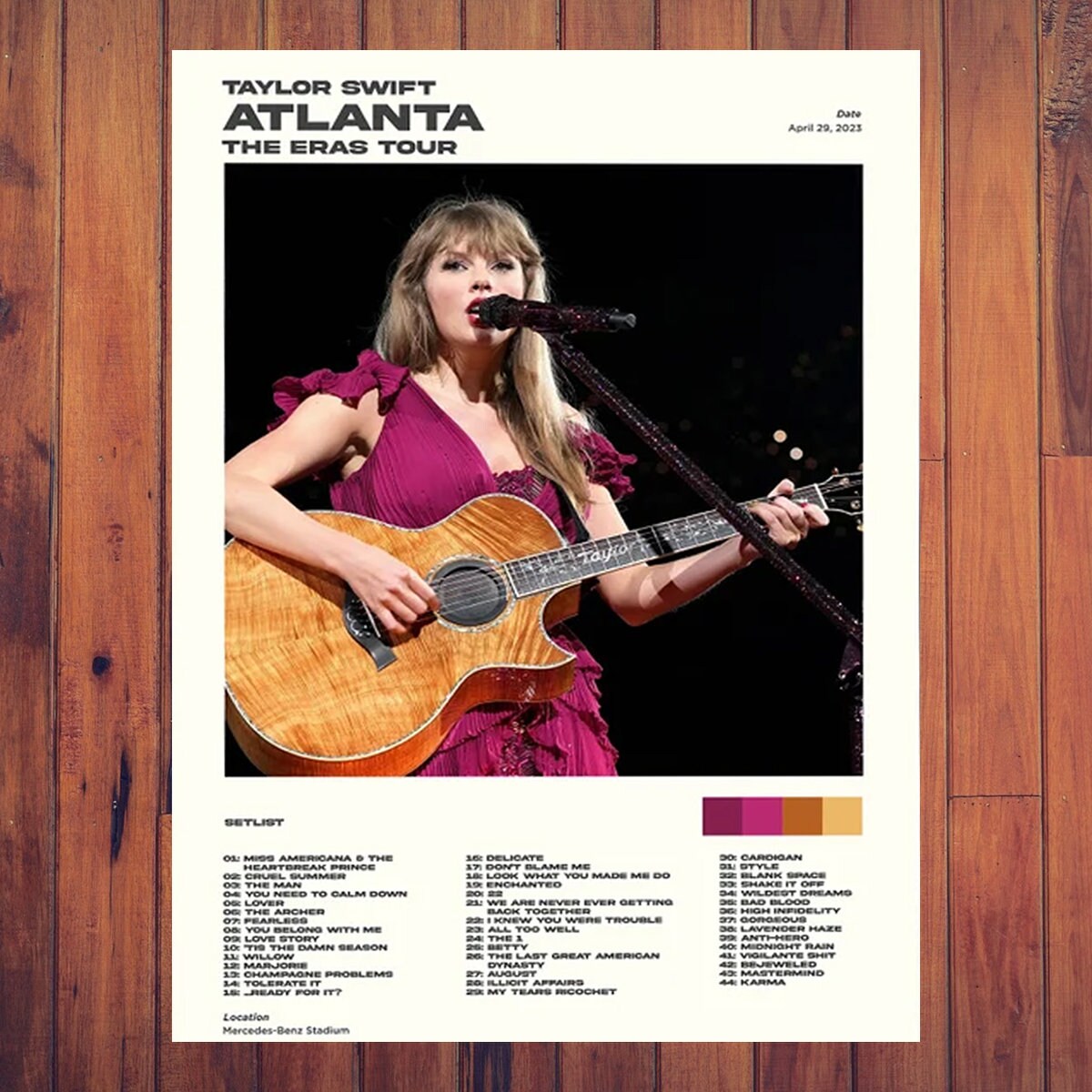 Custom Eras Tour Poster, Taylor Poster, The Eras Tour Setlist Poster ...