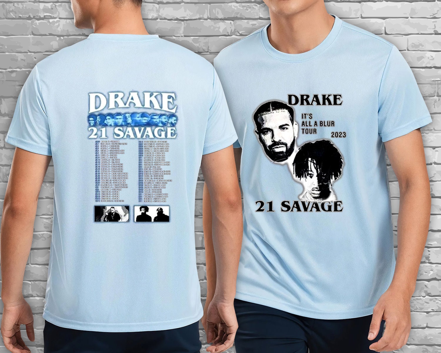 Drake 21 Savage Tour Shirt, Drake It'S All A Blur Tour 2023 Shirt sold ...