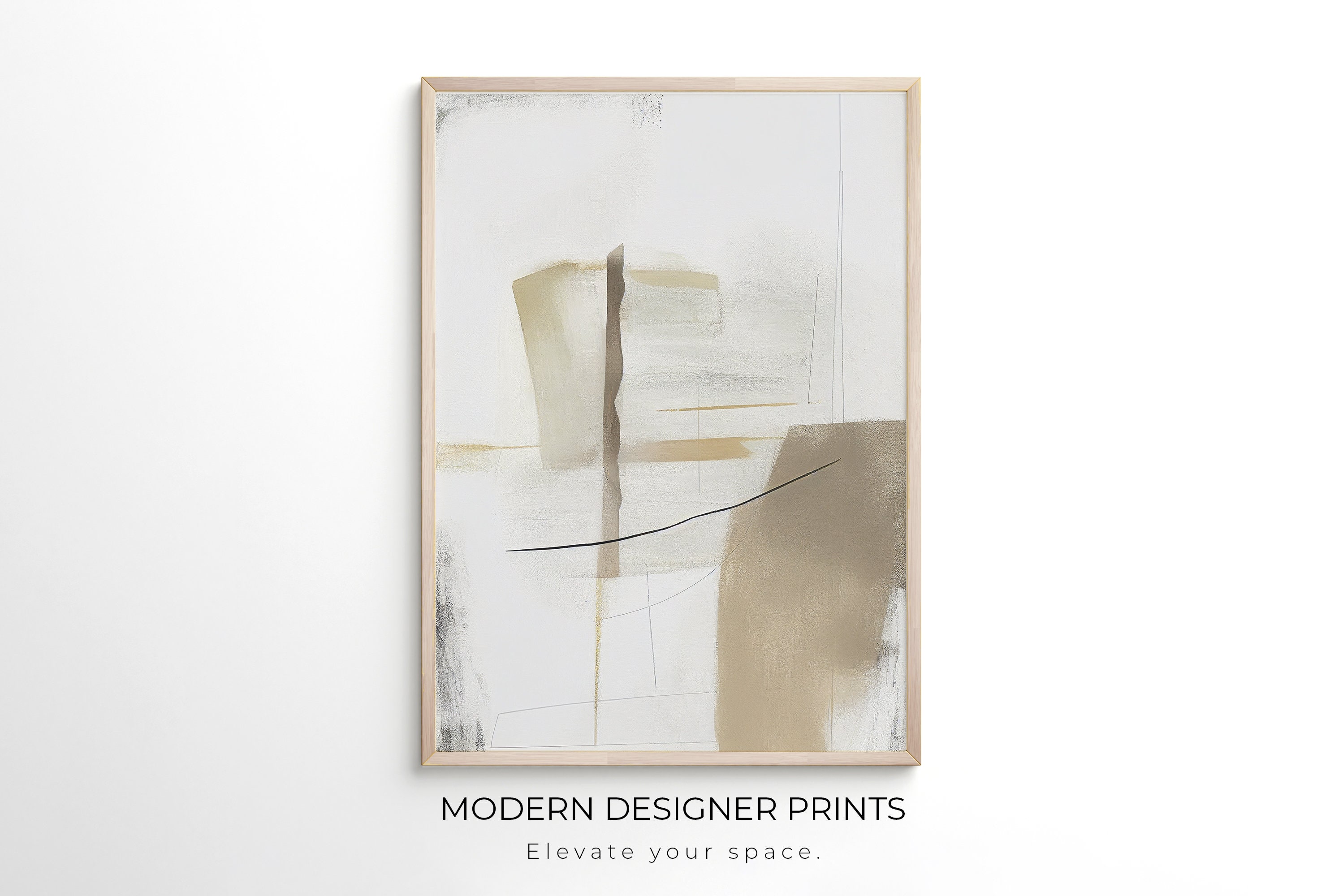 Set of 3 Modern Art Simple Neutral Wall Art Pastel Nordic Prints Simple ...