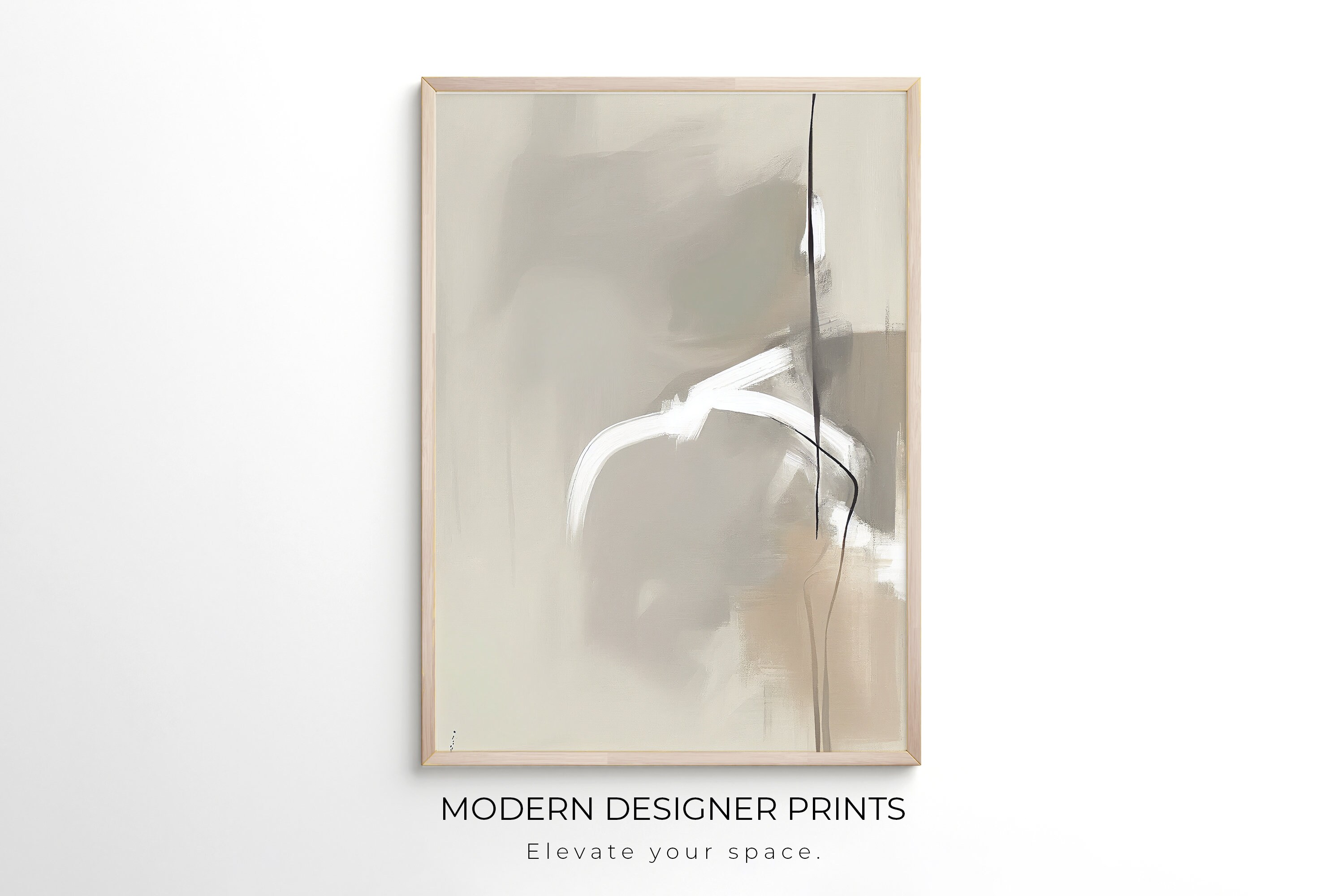 Set of 3 Modern Art Simple Neutral Wall Art Pastel Nordic Prints Simple ...