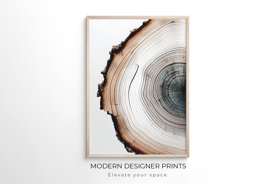 Tree Rings Print | Brown Coloured Tree Print | Pine Tree Ring ...