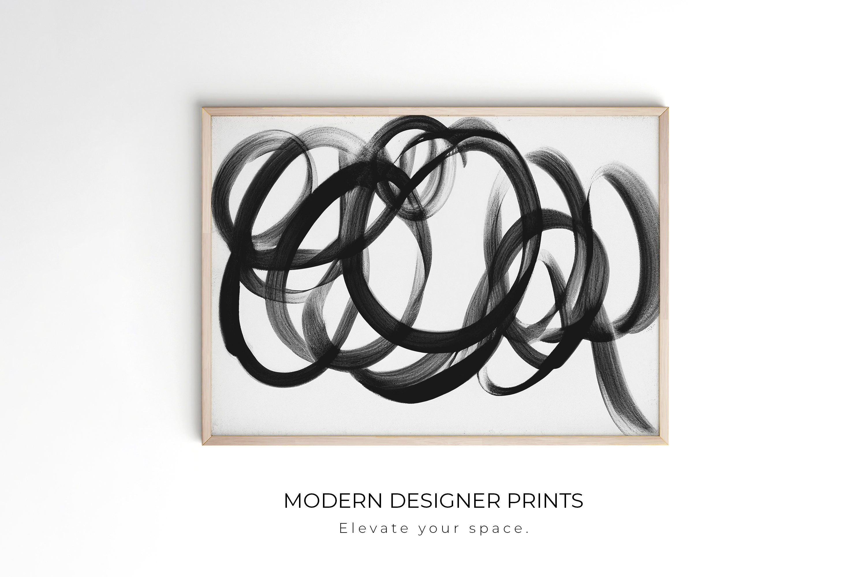 Black Lines Black Abstract Art Print Abstract Wall Art Minimal Print ...