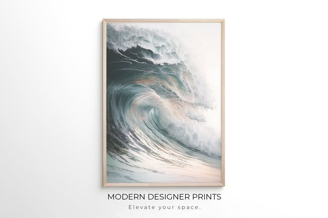 Ocean Waves Print Coastal Wall Decor Waves Print Tropical Ocean Beach ...