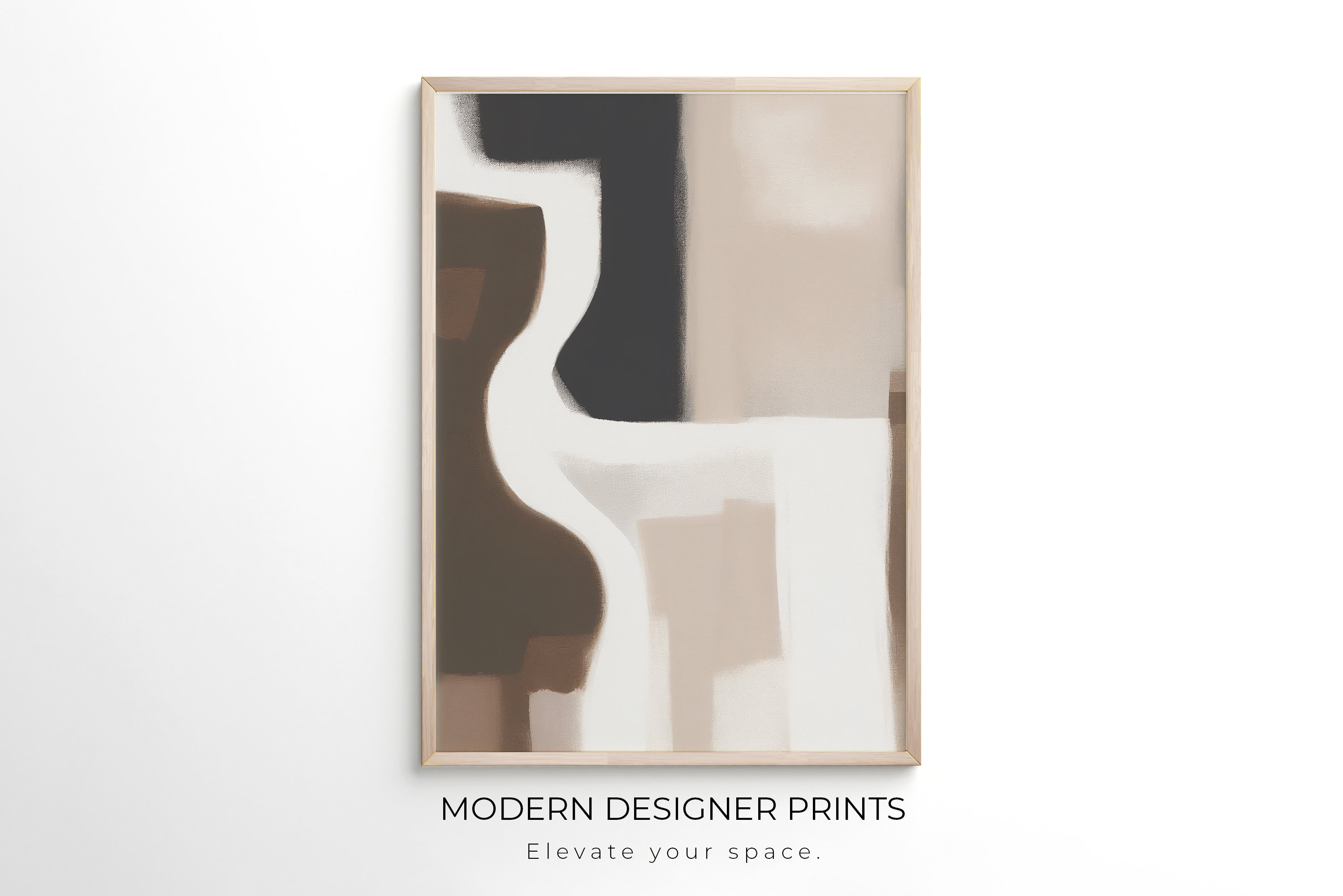 Beige and Black Modern Art | Simple | Wall Art | Pastel Nordic Prints ...
