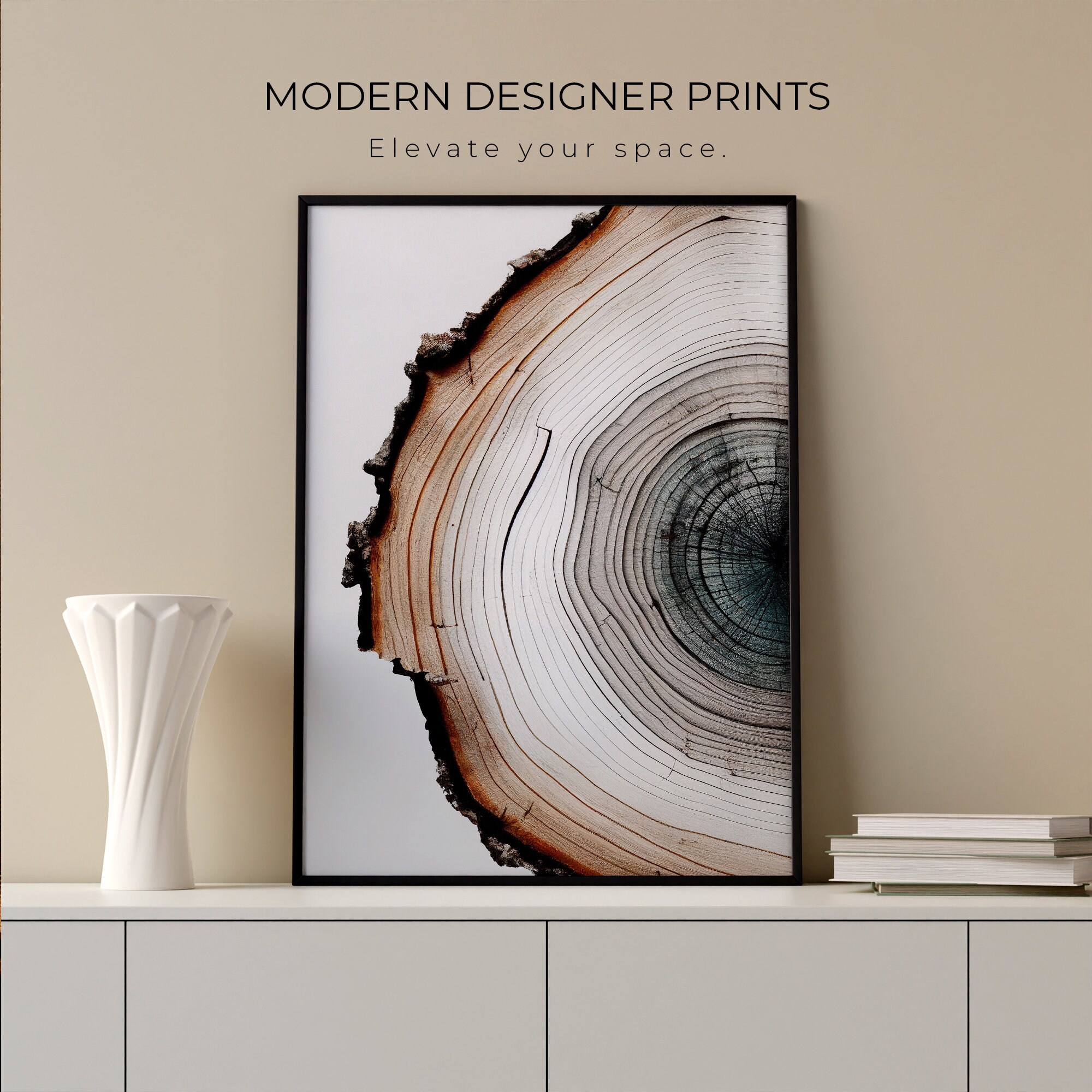 Tree Rings Print Brown Coloured Tree Print Pine Tree Ring Printable Art ...