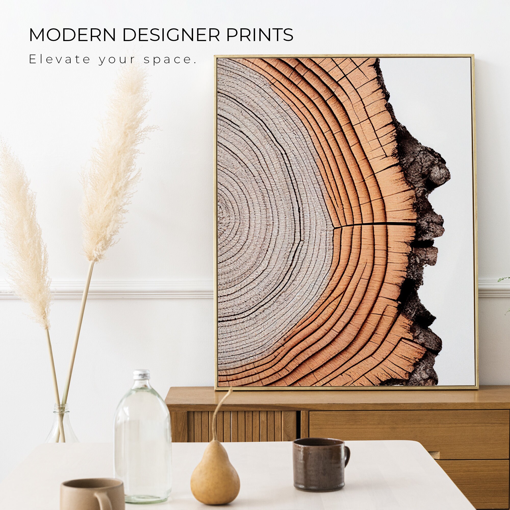 Tree Rings Print Brown Coloured Tree Print Pine Tree Ring - Etsy