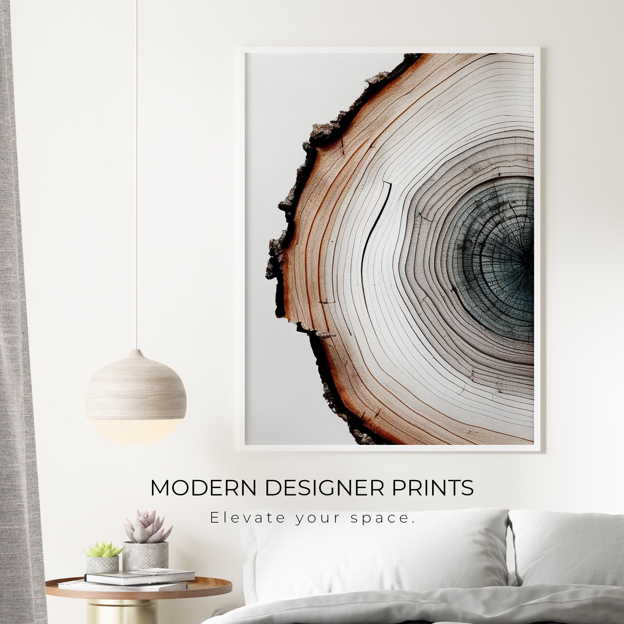 Tree Rings Print Brown Coloured Tree Print Pine Tree Ring Printable Art ...