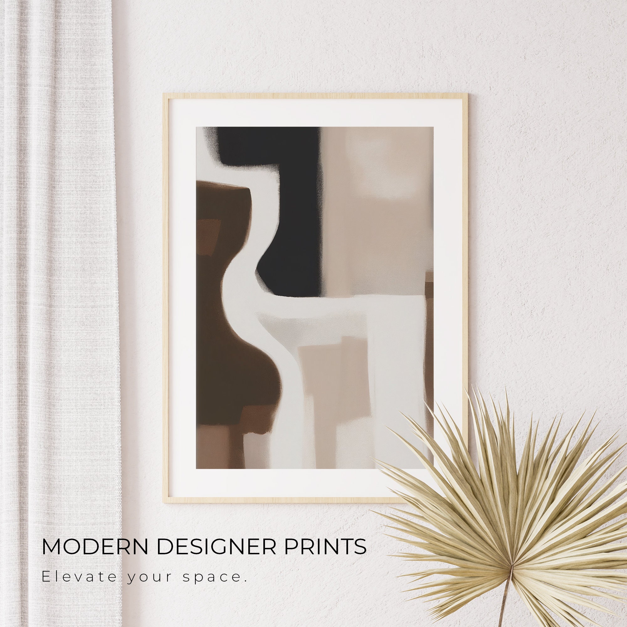 Beige and Black Modern Art | Simple | Wall Art | Pastel Nordic Prints ...