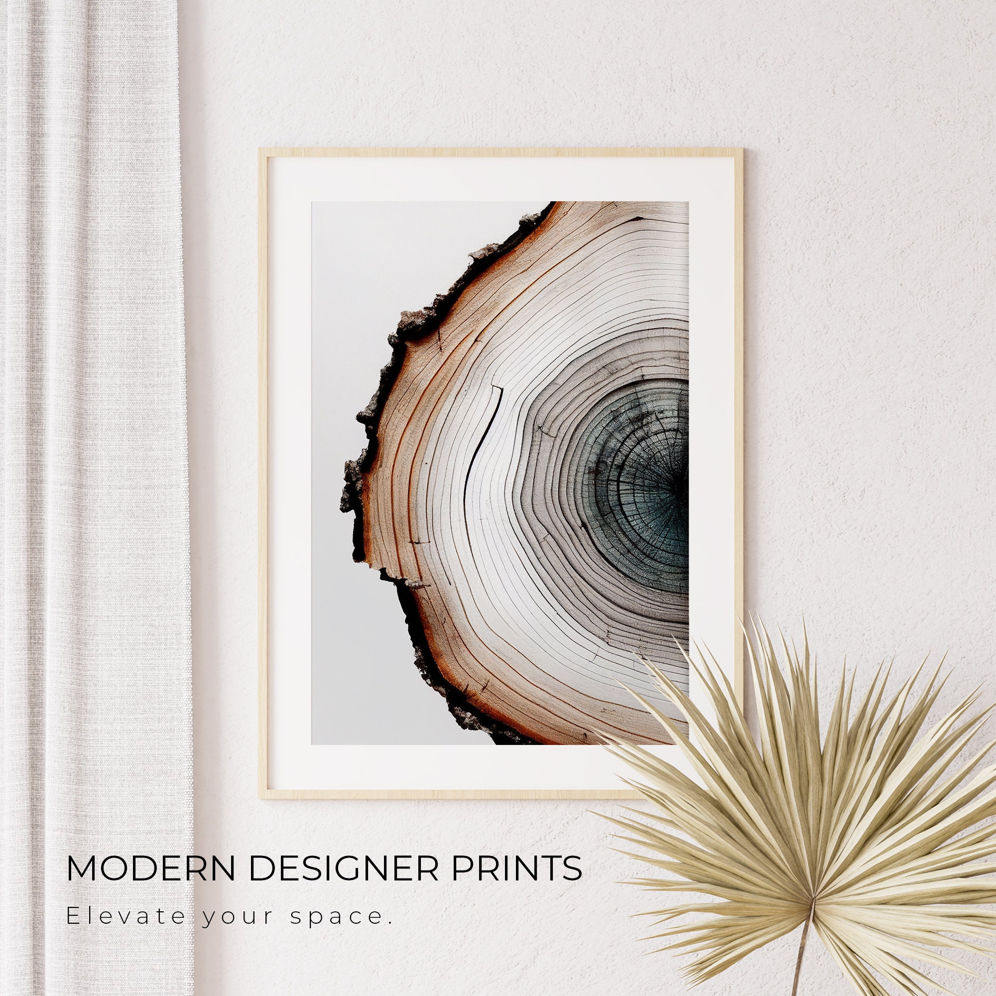 Tree Rings Print Brown Coloured Tree Print Pine Tree Ring Printable Art ...