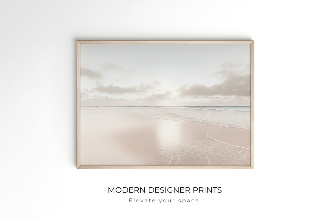 Pastel Ocean Print | Coastal Wall Decor | Beige Print | Tropical ...