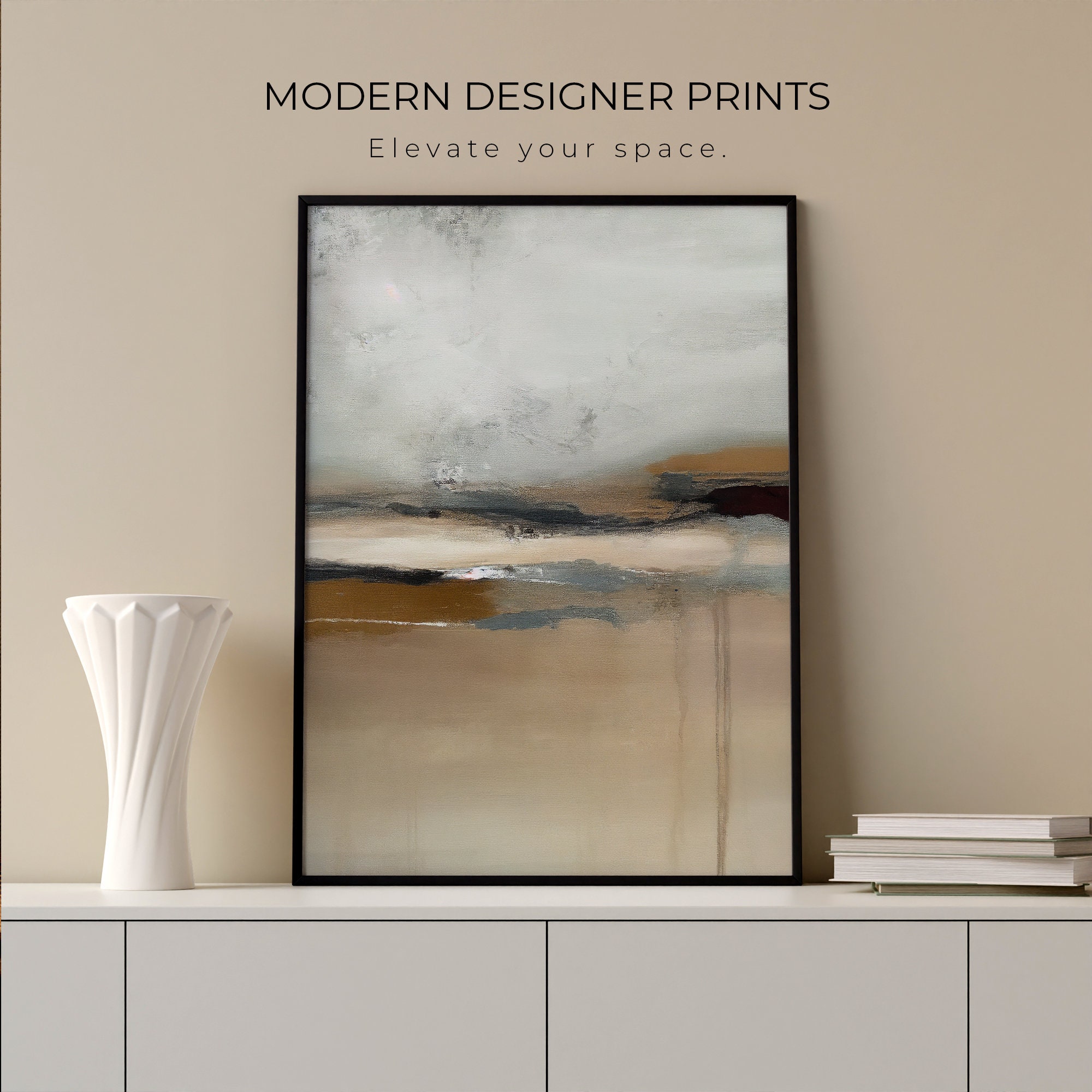Modern Art Simple Neutral Wall Art Pastel Nordic Prints Simple Abstract ...