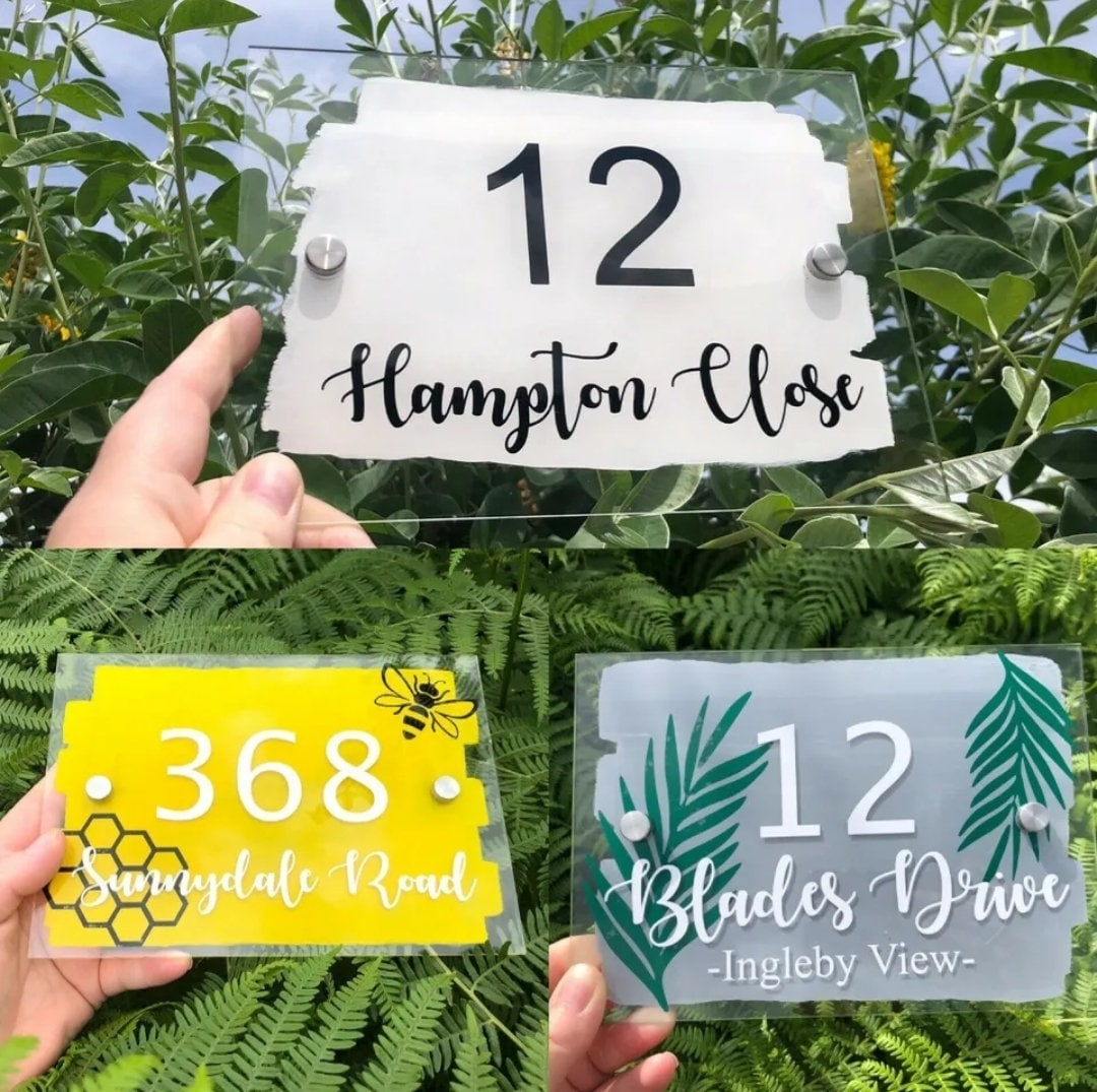 Bespoke Personalised Modern Door Sign/ House Sign/ Acrylic House Sign ...